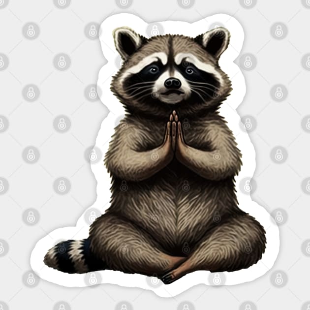 The Meditation Raccool - Raccoon Meditation - Sticker | TeePublic